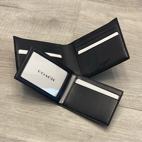 Coach | Bags | Coach Compact Id Wallet In Signature Canvas Nwt | Poshmark